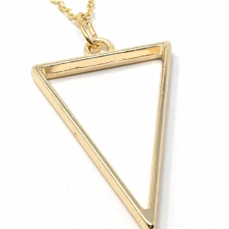 Minimalist Gold Deep Triangle Necklace Posh Babe Collection | Etsy
