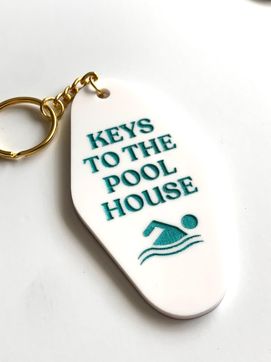 Keys to the Pool House Engraved Keychain - Etsy