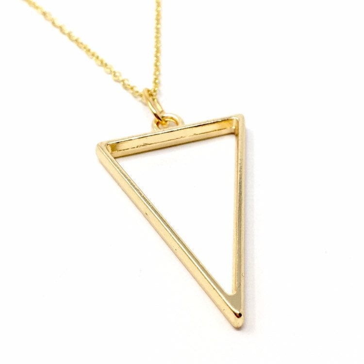 Minimalist Gold Deep Triangle Necklace Posh Babe Collection | Etsy