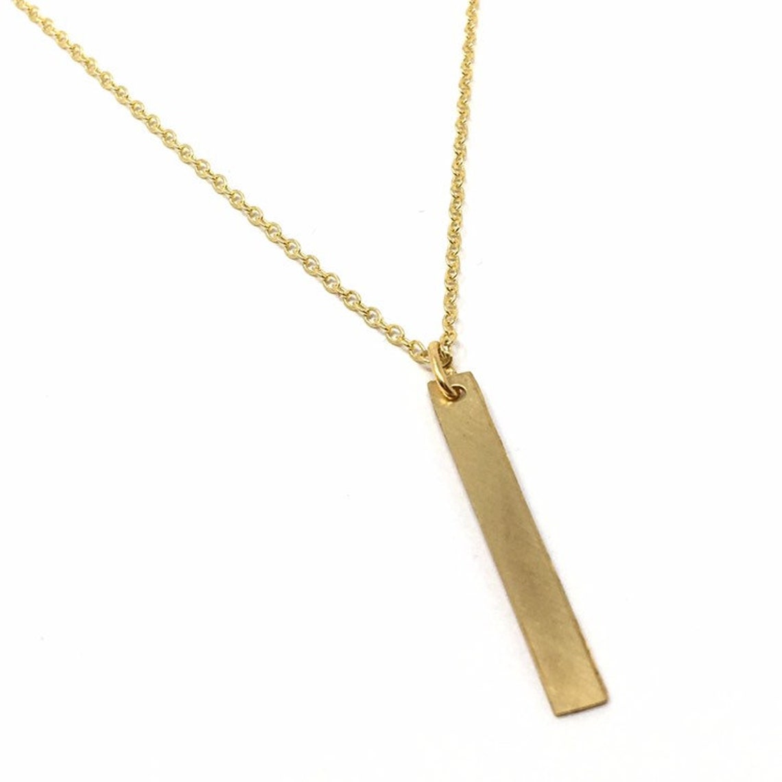 Minimalist Gold Long Rectangle Necklace Posh Babe Collection - Etsy