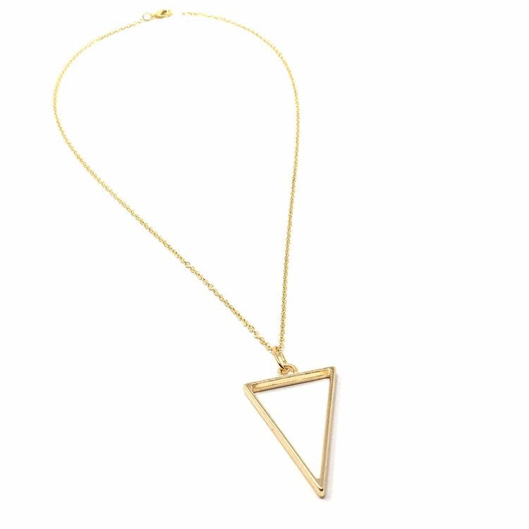 Minimalist Gold Deep Triangle Necklace Posh Babe Collection | Etsy