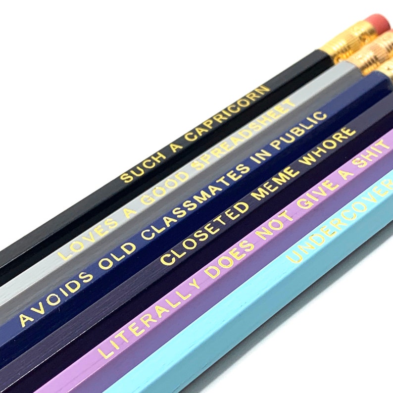 Funny Astrological Capricorn Pencil Set - Cosmic Babe Collection - Etsy