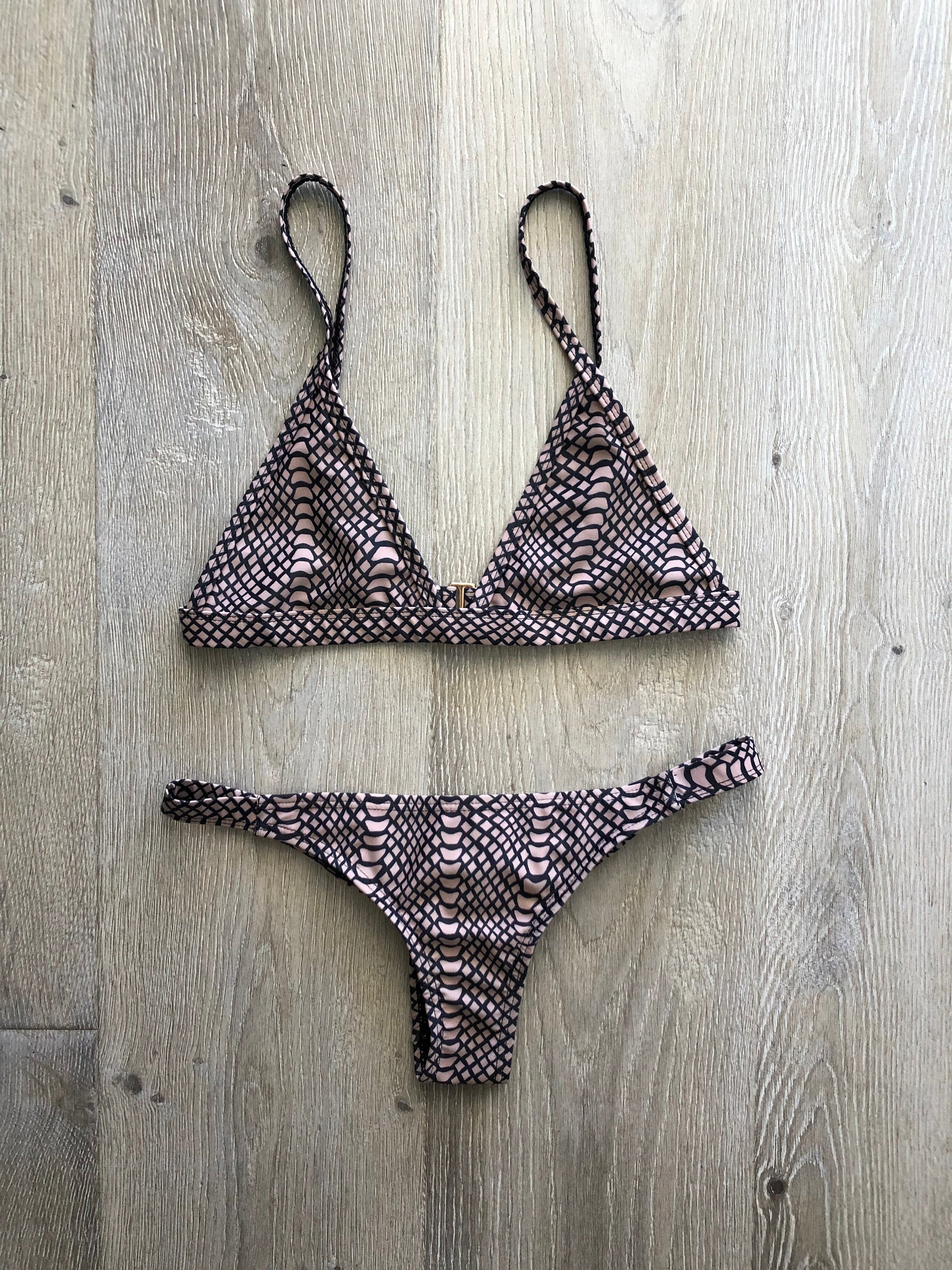Snakeskin Brazilian Bikini Set Swimsuit Bali | Etsy
