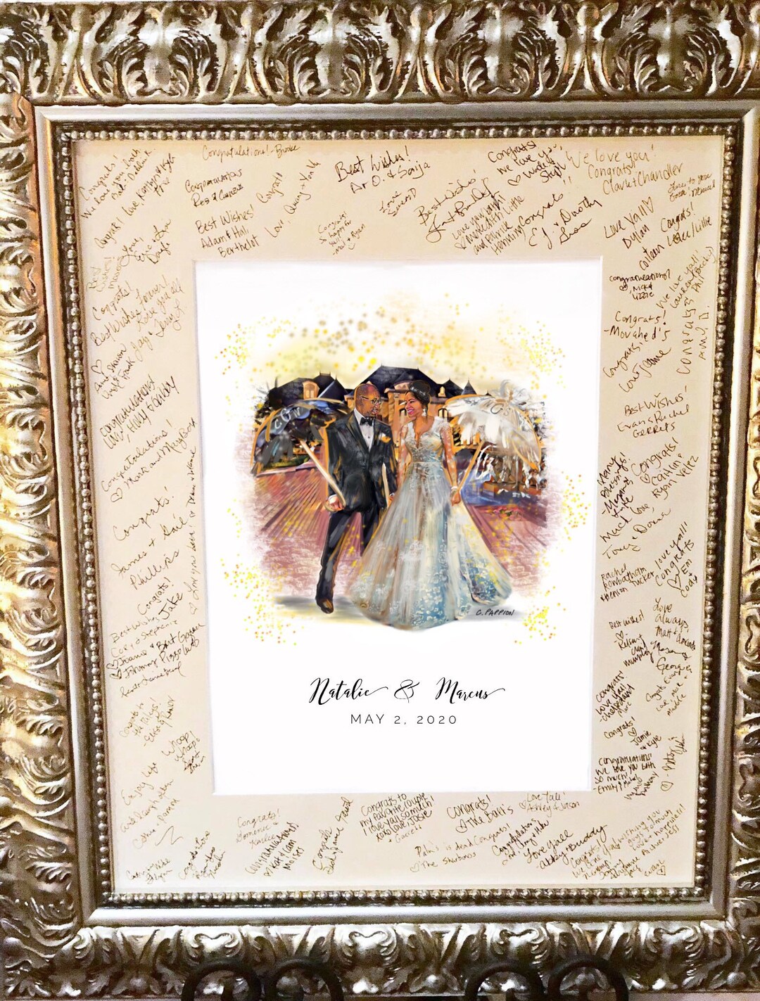 Custom Guestbook Illustration, Wedding Guestbook Alternative ...