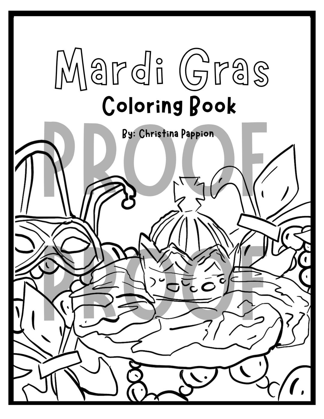 Mardi Gras Coloring Pages - Digital Download - 8.5 X 11 Inch Coloring ...