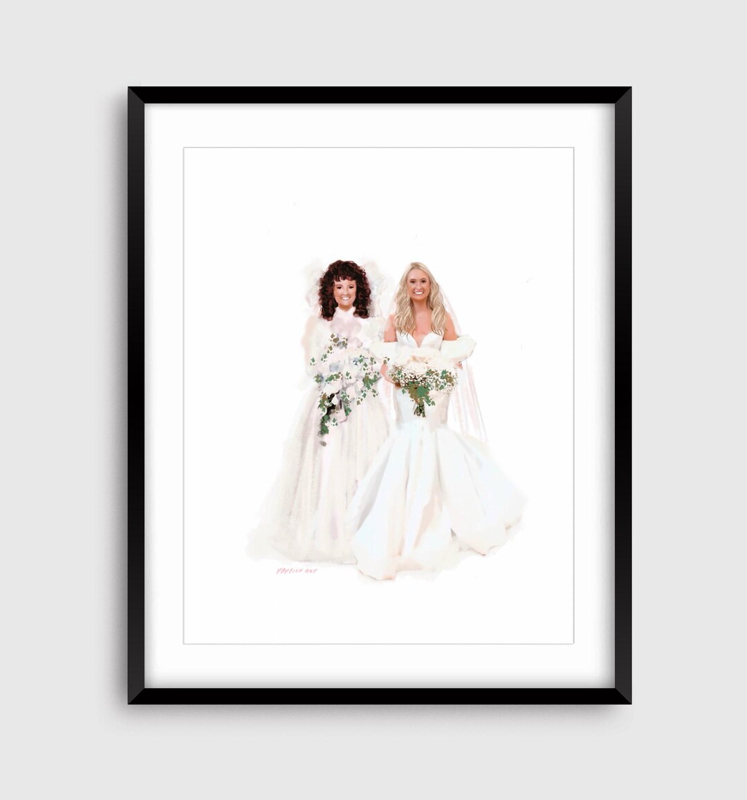 Mother of Bride Gift- Custom Portrait, Mother and Daughter Drawing ...