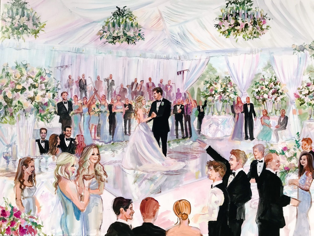 LIVE WEDDING PAINTING, Live Event Painter, Custom Acrylic Artwork, Live ...