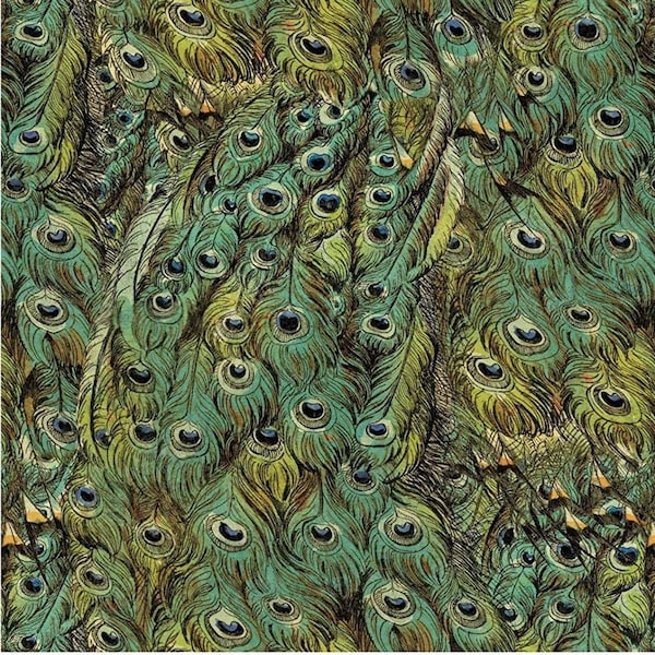 Peacock Feather Fabric by the Yard - Etsy