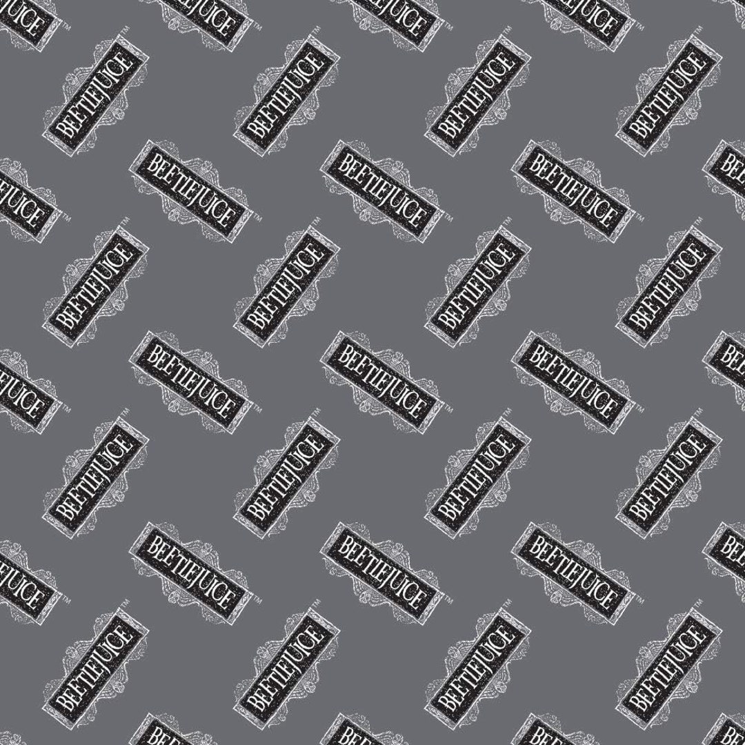 Camelot Fabrics Warner Brothers Beetlejuice Beetlejuice Grey Premium ...