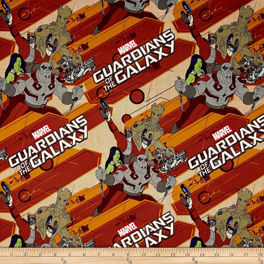 Marvel Guardians of the Galaxy Characters Marigold Camelot 100% Cotton ...