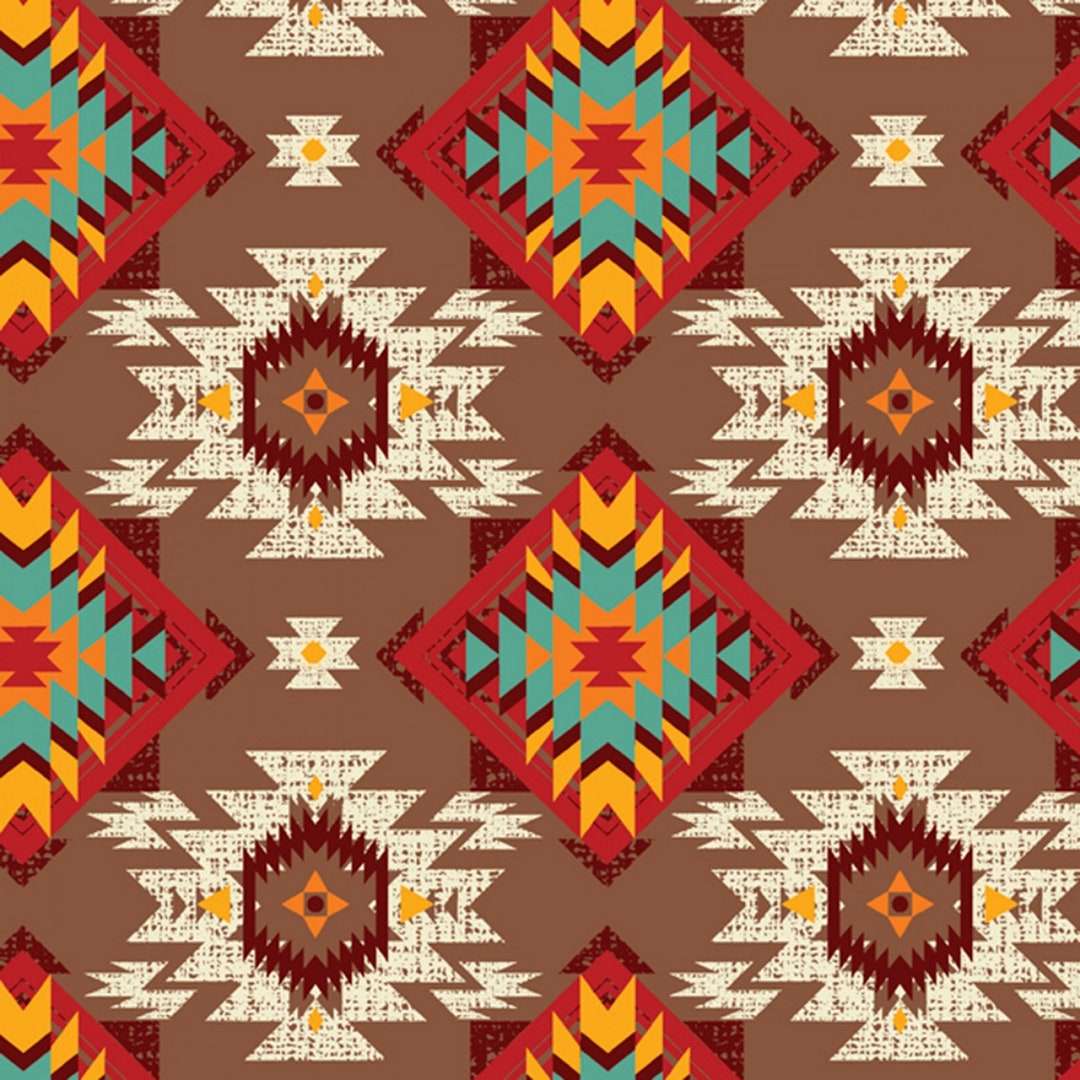 David Textiles Native American Themed Native Horizon Brown Premium ...