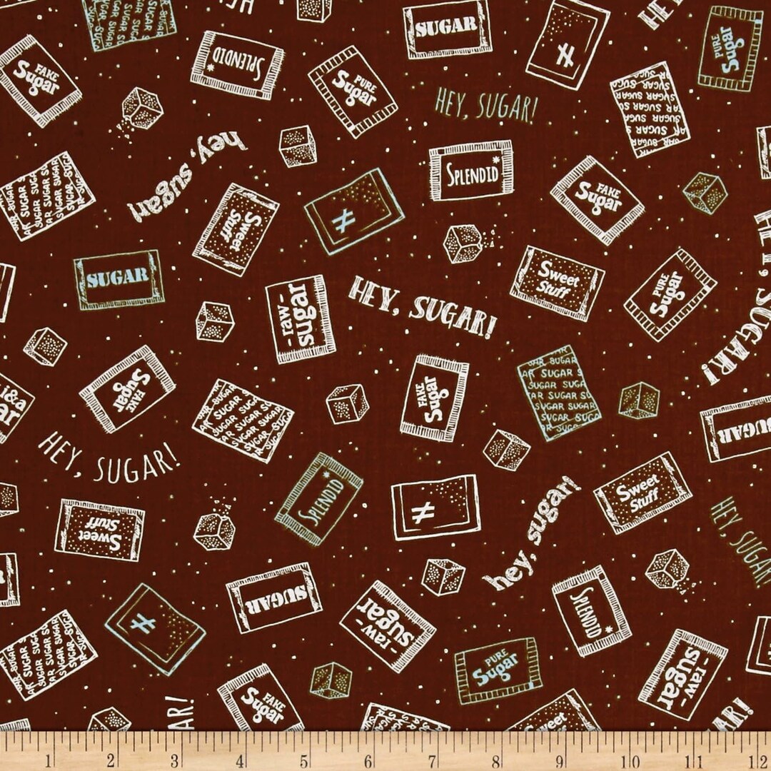 Quilting Treasures Caf-fiend Sugar Packets Brown Premium Quality 100% ...