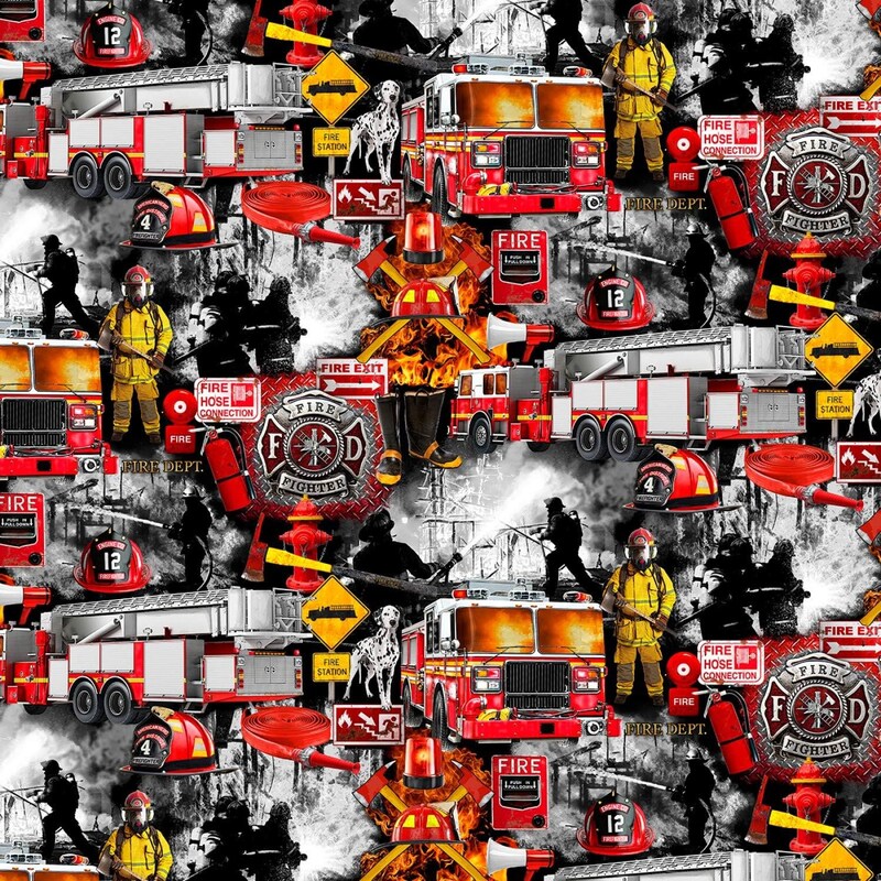 Fireman Fabric - Etsy