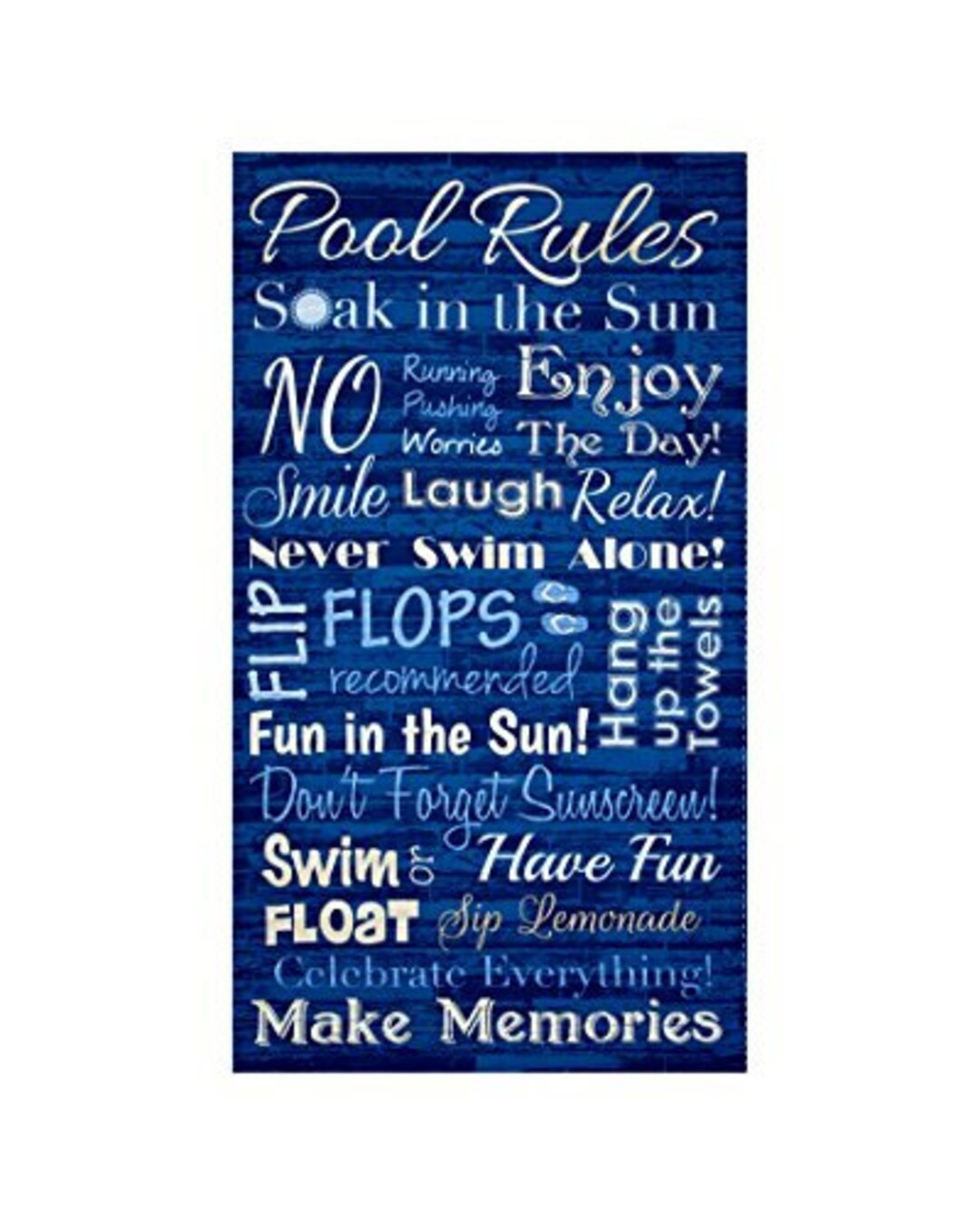 Timeless Treasures Blue Pool Rules 24 In. Panel Fabric (TT686) - Etsy