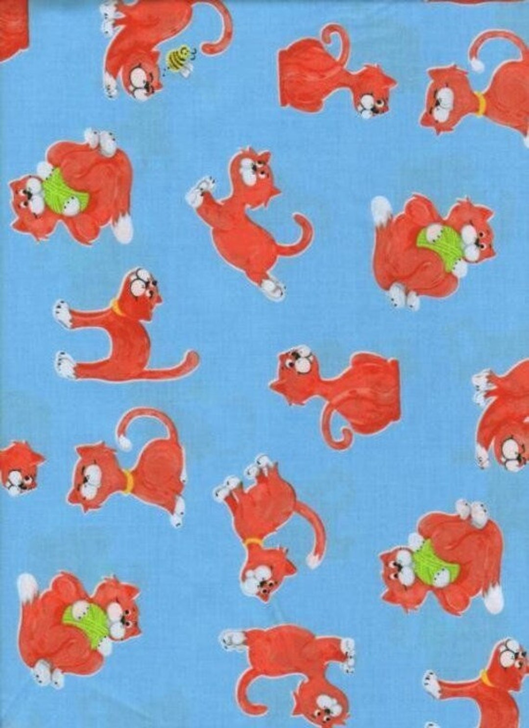Susybee Purrl Play Allover Blue Flannel Premium Quality 100% Cotton ...