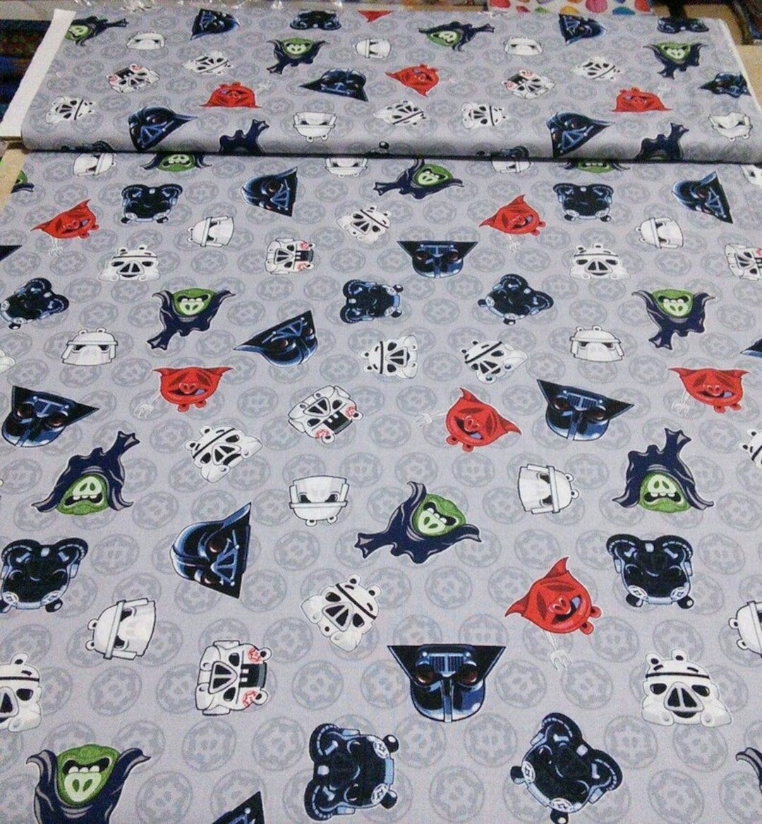 Camelot Fabrics Star Wars Angry Birds Heads of Empire Grey Premium ...