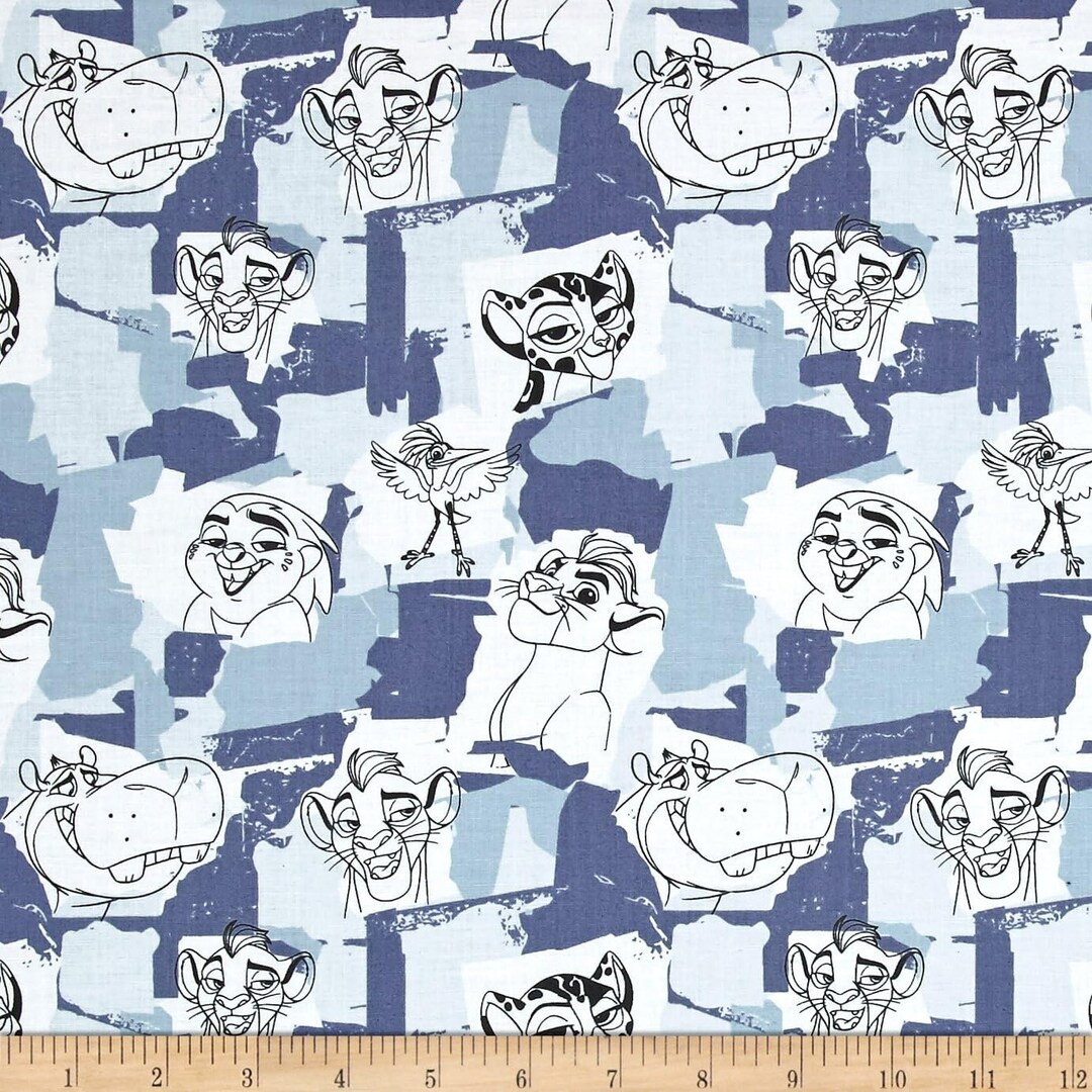 Camelot Fabrics Disney Lion Guard Team Roar Blue Premium Quality 100% ...