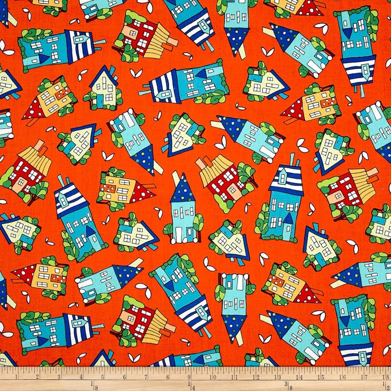 Novelty Houses Fabric - Etsy