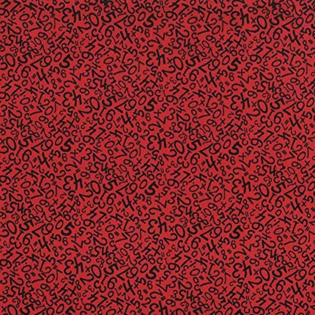 Fabri-quilt Back to School Numbers Red Premium Quality 100% Cotton ...