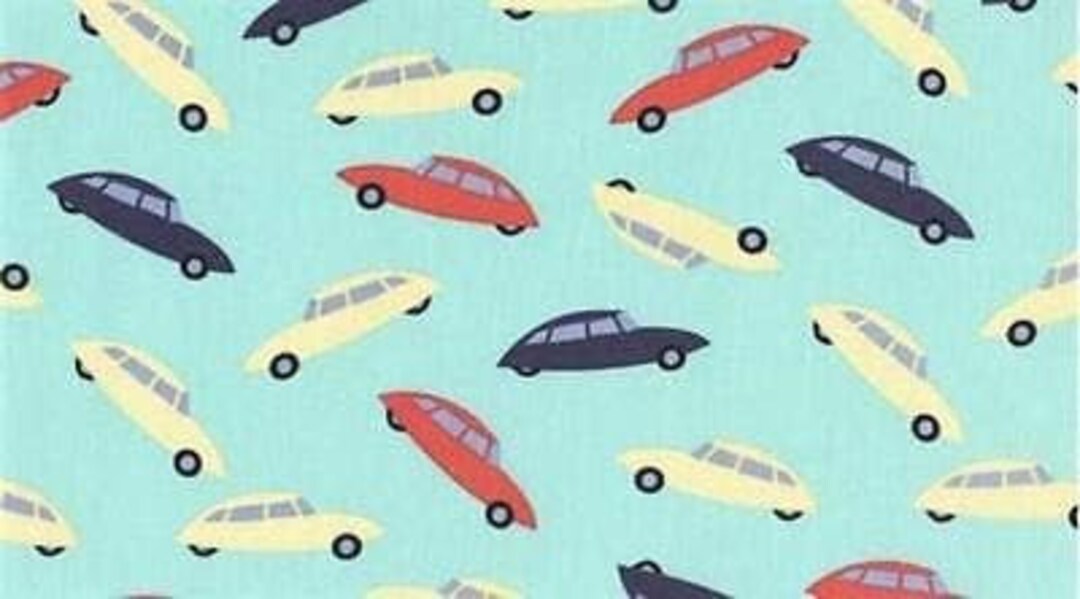 Dear Stella Cars on Mint Premium Quality 100% Cotton Fabric (TT334) - Etsy