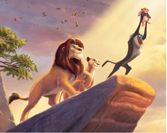 Lion King Simba Lion's Peak Digital David Textile 100% | Etsy