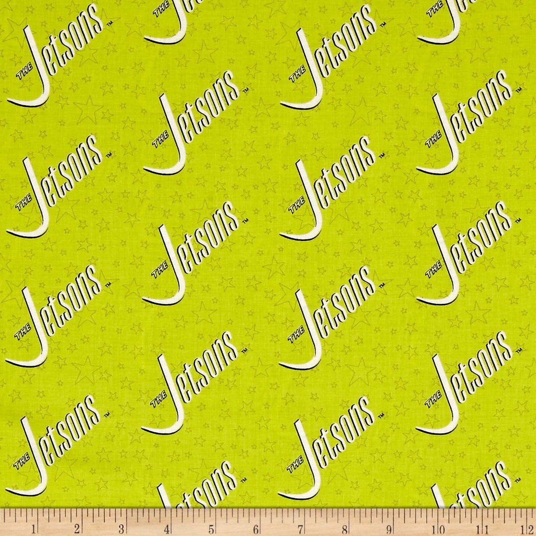 Camelot Fabrics the Jetsons Logo Bright Green Premium Quality 100% ...