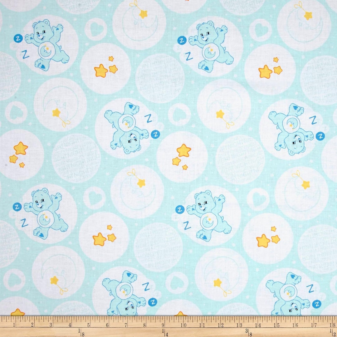 Camelot Fabrics Care Bear Bedtime Bear Blue Premium Quality 100% Cotton ...
