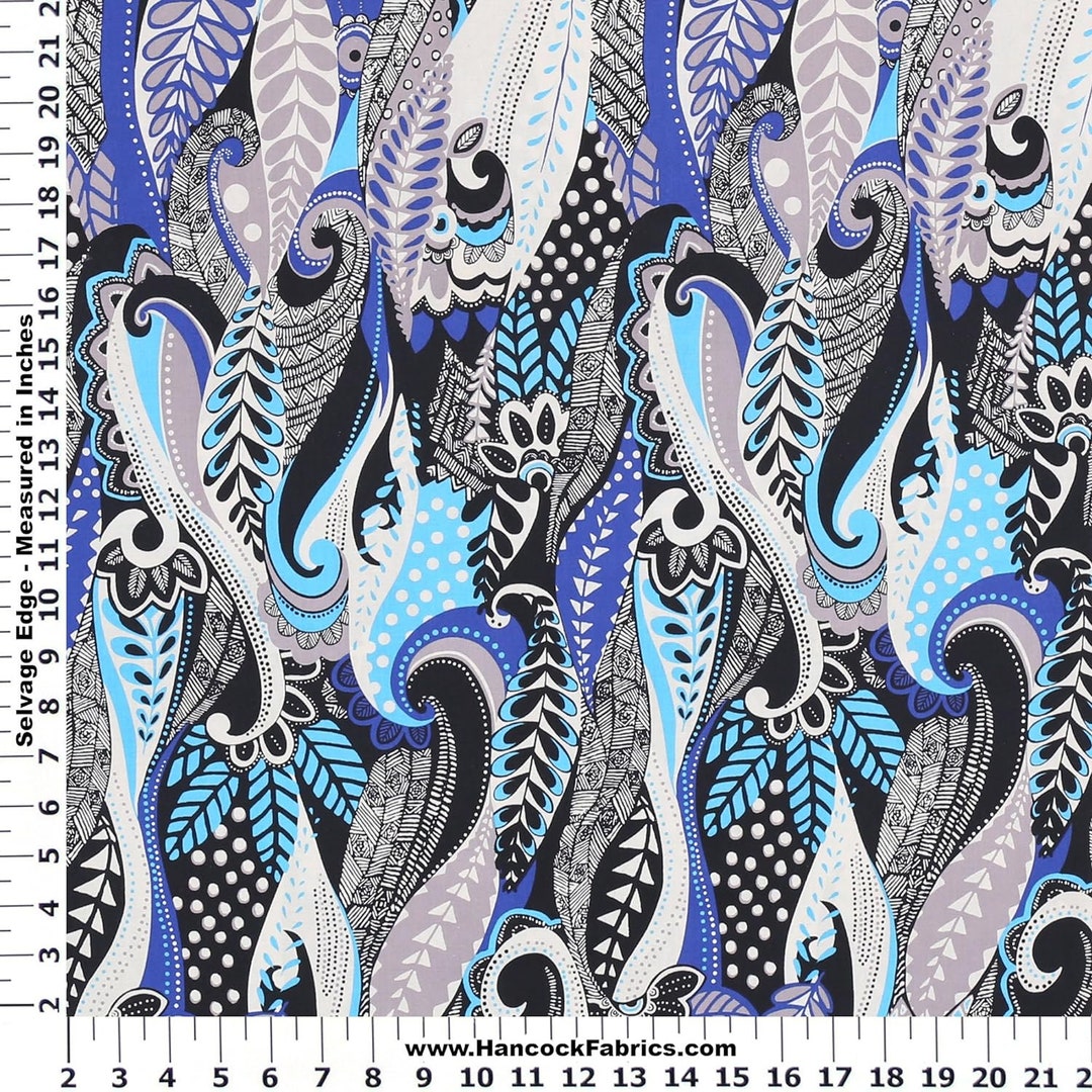 Fabri-quilt Marimba Large Fronds Premium Quality 100% Cotton Fabric ...