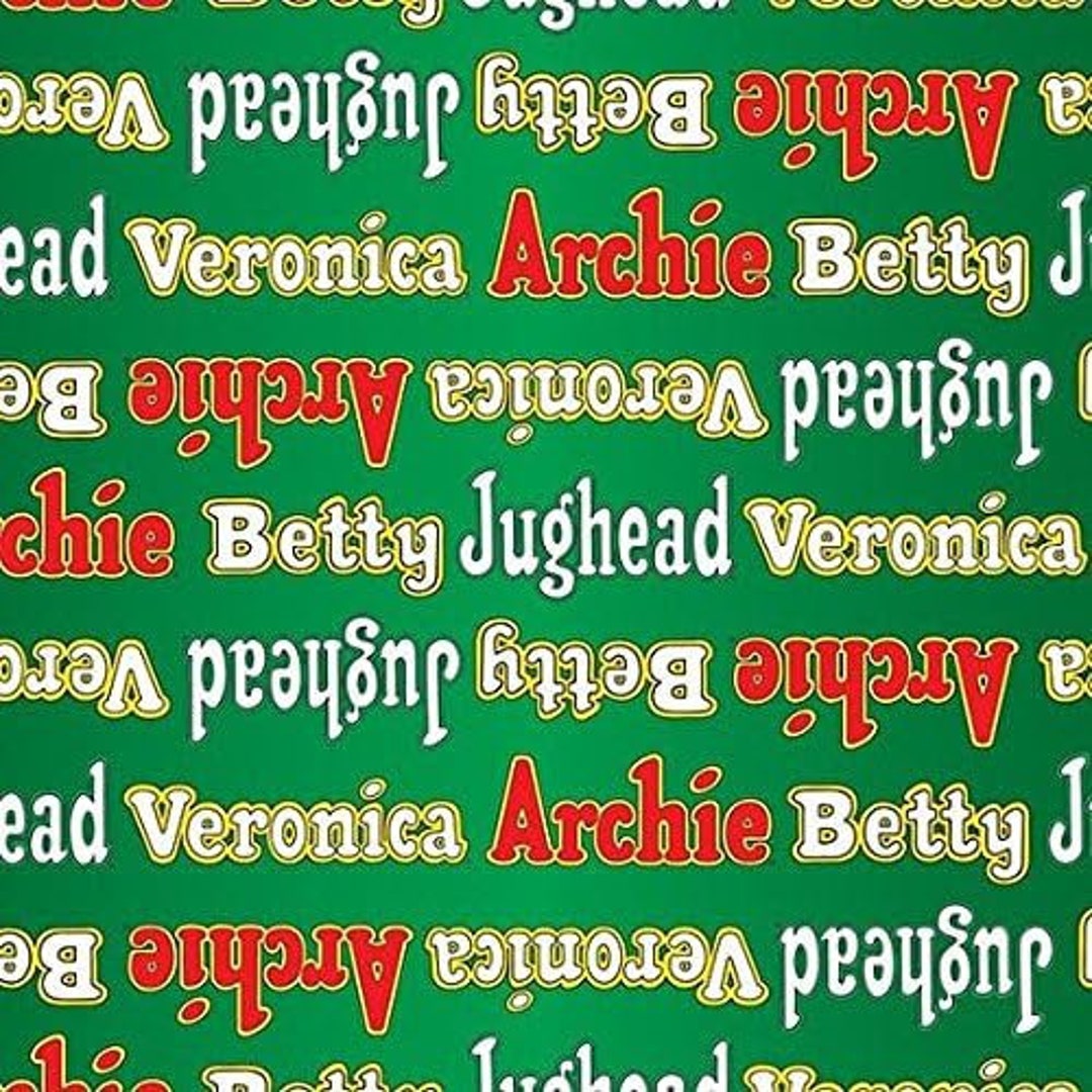 Camelot Fabrics Archie Comics LOGO Character Names Premium Quality 100% ...