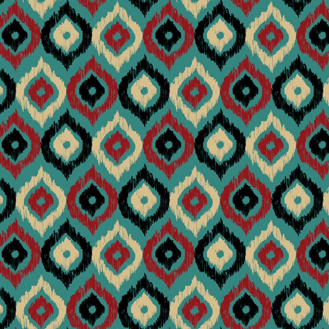 David Textiles Native American Themed Lightning Drops Teal Premium ...