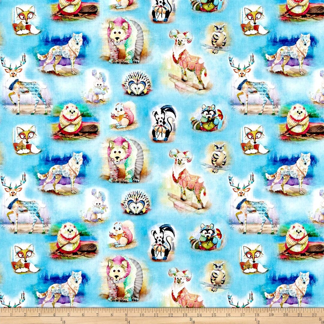 Quilt Fabric Editions Wild and Whimsy Animals Premium Quality 100% ...