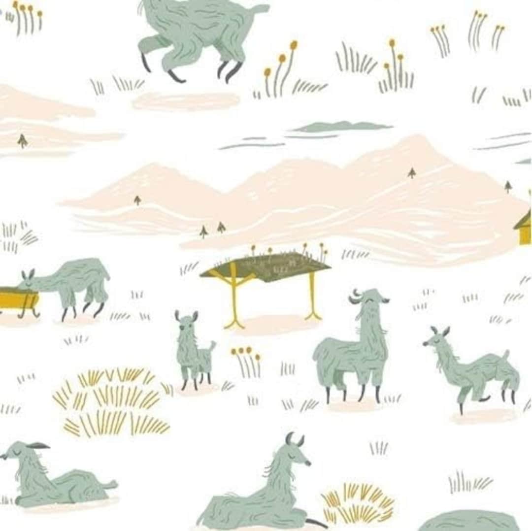 Dear Stella Designs Rae Ritchie Llama Lands White Premium Quality 100% ...