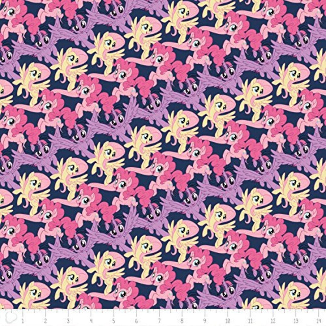 Camelot Fabrics My Little Pony MLP Pony Stripes in Navy Blue Premium ...
