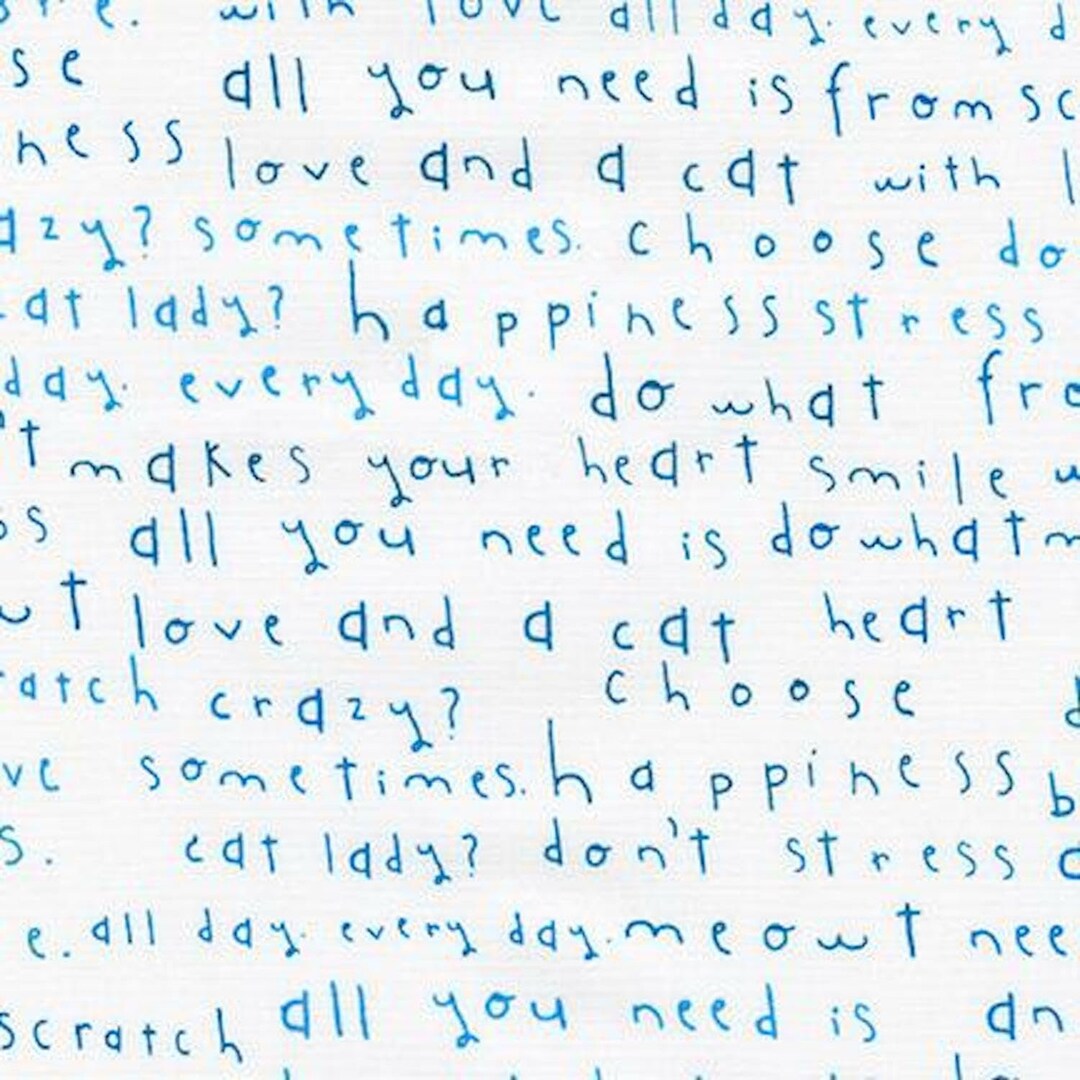 Robert Kaufman Whiskers & Tails Pet Words Blue/white Premium Quality ...