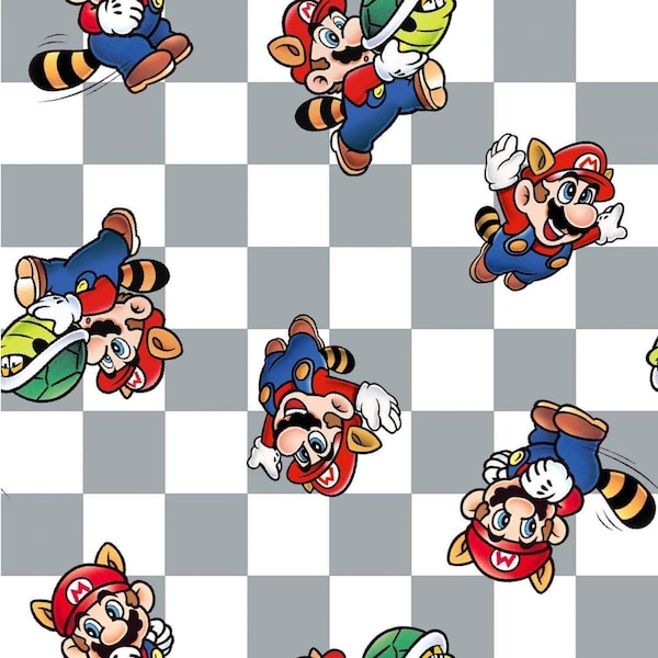 Super Mario Fabric by the Yard - Etsy