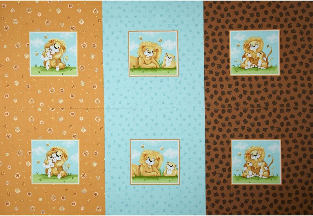 Susybee Cat Lyon the Lion Pillow Premium Quality 100% Cotton Fabric ...