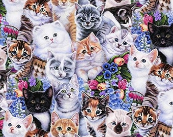 David Textiles Spring Bird Houses and Pines Digital Multicolor 35 ...