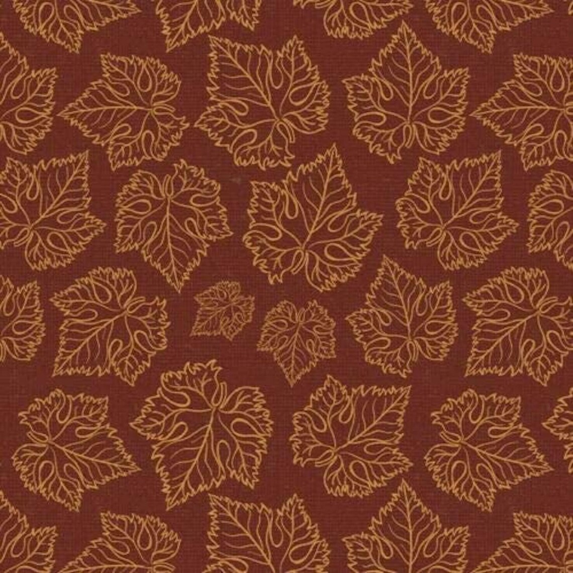 Tonal Toss Grape Leaves Wine Beige David Textiles 100% Cotton - Etsy