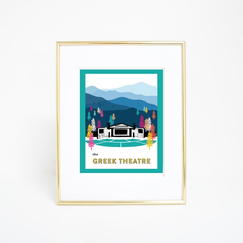 Greek Theatre Print, Concert Poster, Los Angeles, Music Venue, Venues ...