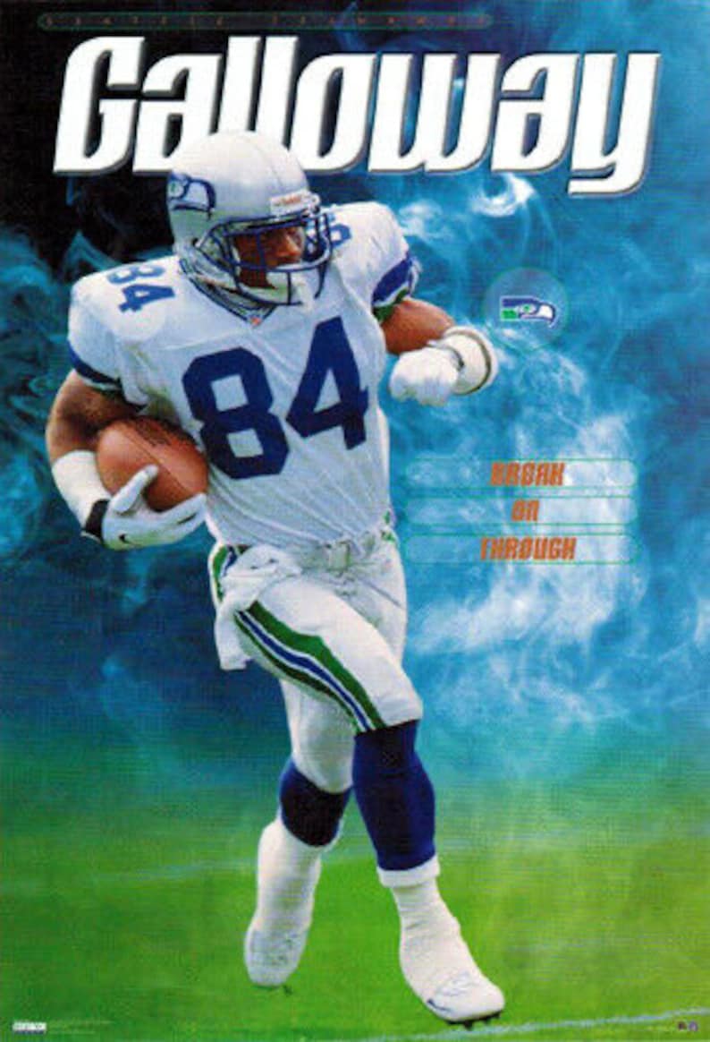 Joey Galloway Seattle Seahawks 23”x35” Inches. Excellent! Original Rare ...