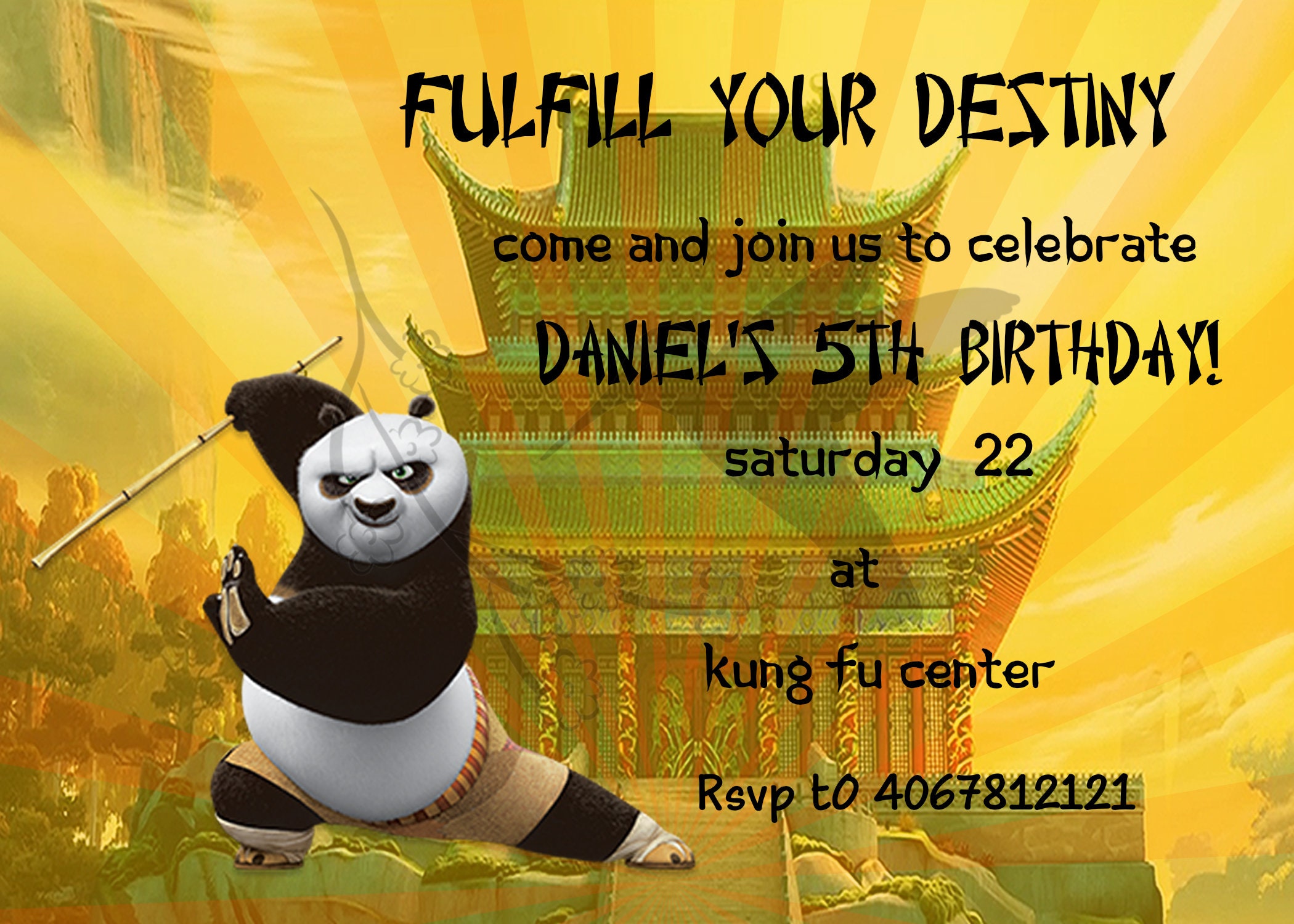 Kung Fu Panda Birthday Card