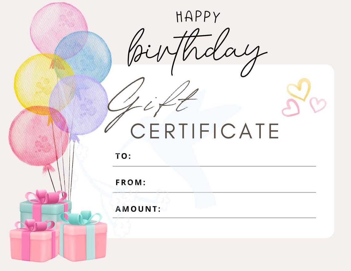 Custom Birthday Gift Pass, Editable Canva Template - Etsy
