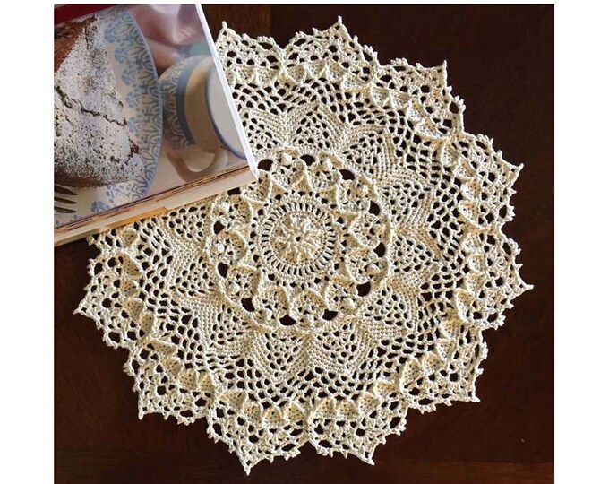 Crochet Doily Cream 10 Diameter Round Lace Doily Crochet Table Topper ...