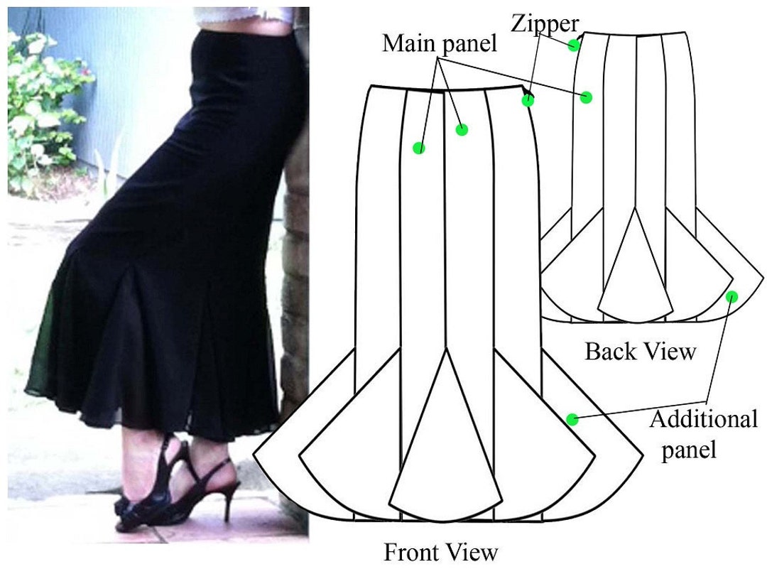 Gored Skirt – PDF Sewing Pattern – Godet Maxi Skirt– Women's Sewing ...