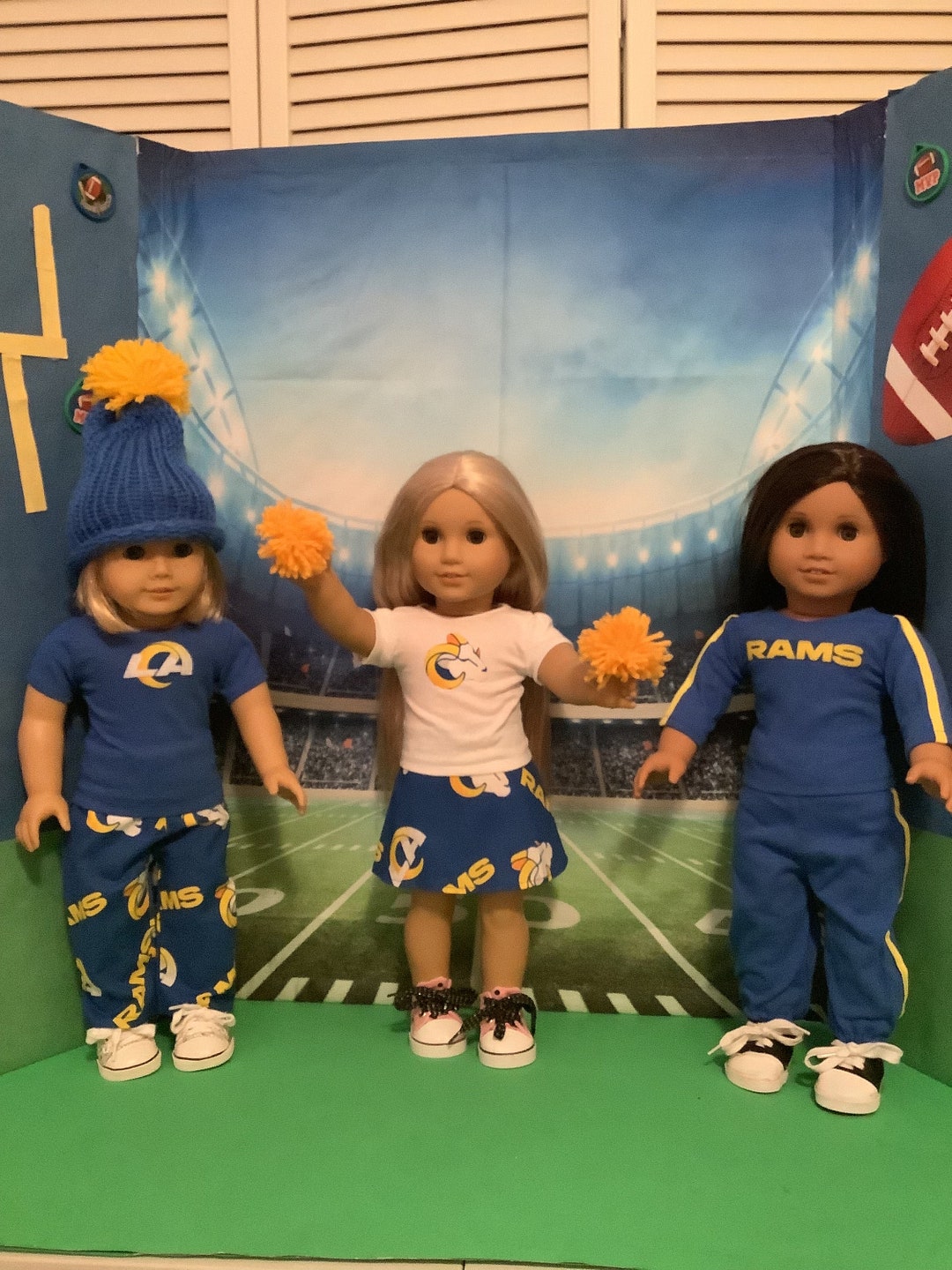 Los Angeles RAMS! Outfits! 18in Doll Clothes, Handmade, Fits All 18 ...