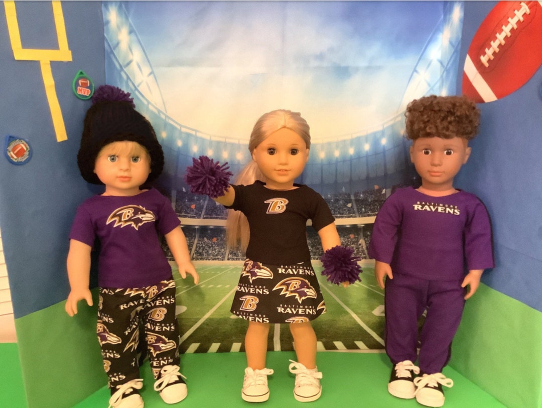Baltimore RAVENS! Outfits! 18in Doll Clothes, Handmade, Fits All 18 ...