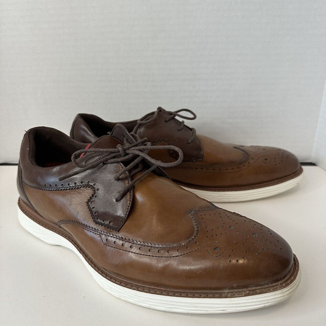 Stacy Adams Shoe Regent Wingtip Oxford Cognac & Brown Smooth Leather ...