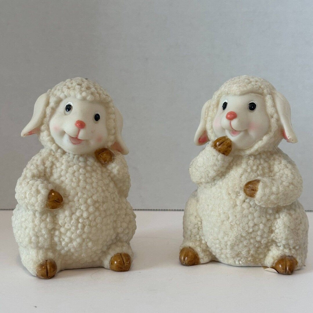 Ks Collection Baby Lamb Sheep Figurine Set of 2 Resin 5 - Etsy