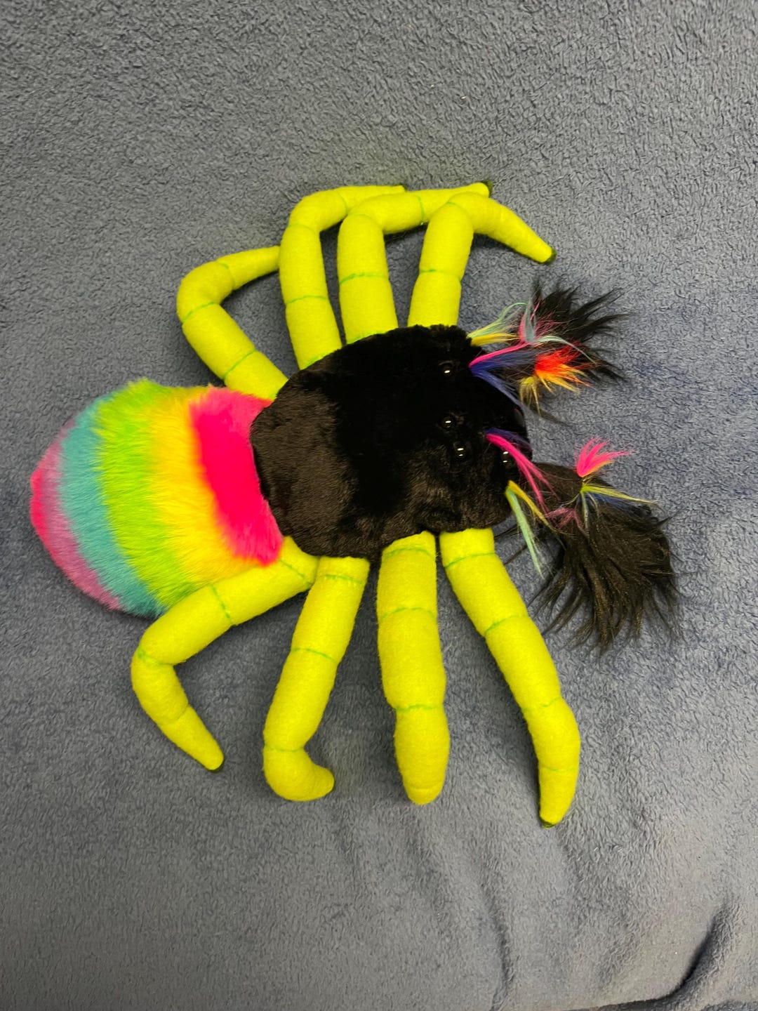 Fabulous Rainbow Jumping Spider Plush (black) - Etsy