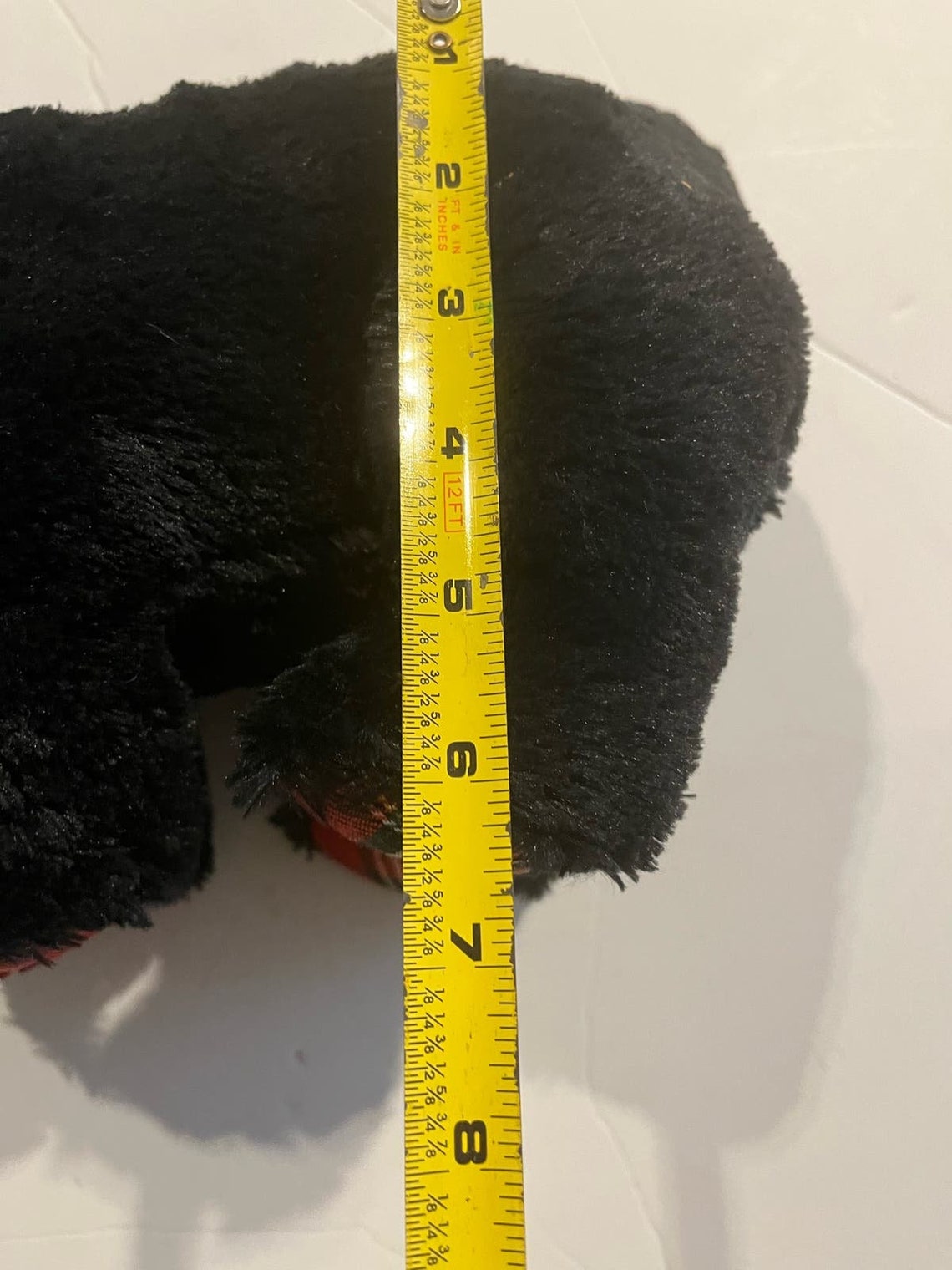 Vintage Pier One Black Scottie Dog Plaid Feet Soft Plush Stuffed Animal ...